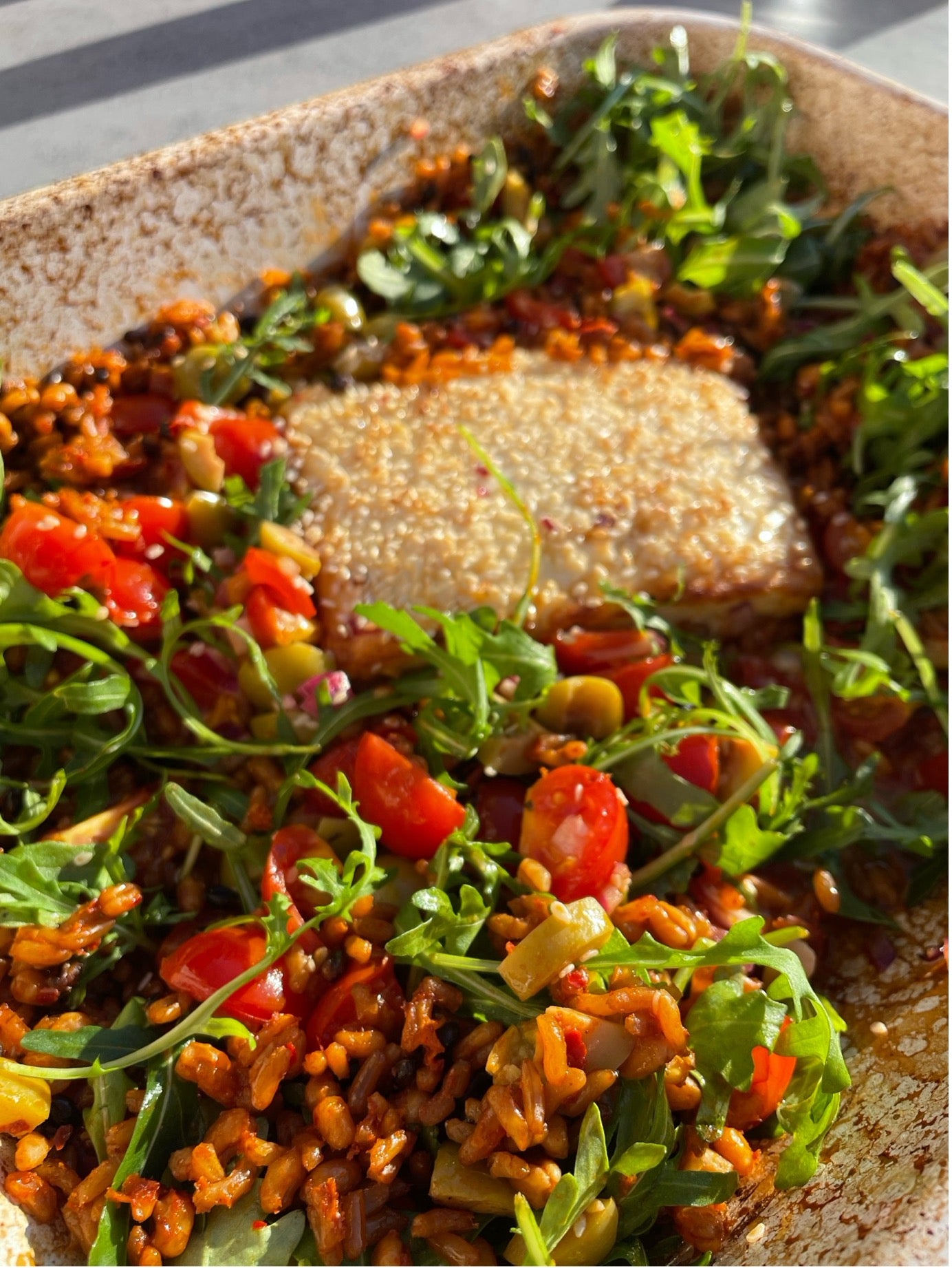 Grilled Sesame Feta With Spanish-Style Grains – Merchant Gourmet