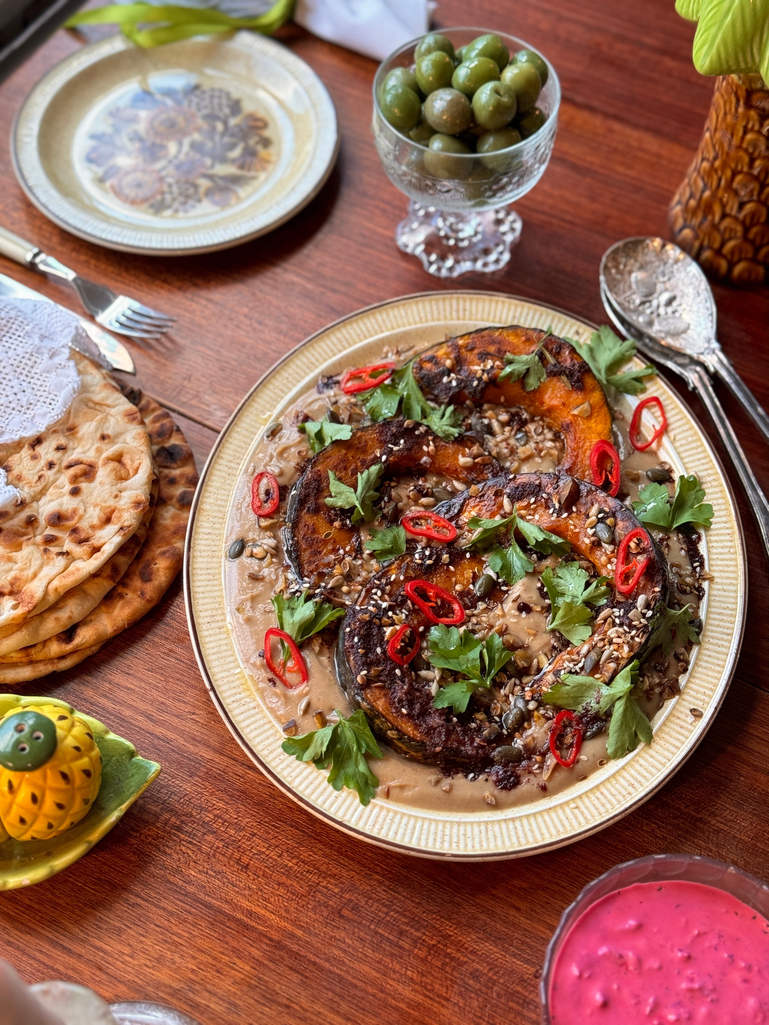 Roasted Pumpkin with Chestnut Puree & Dukkah | Merchant Gourmet