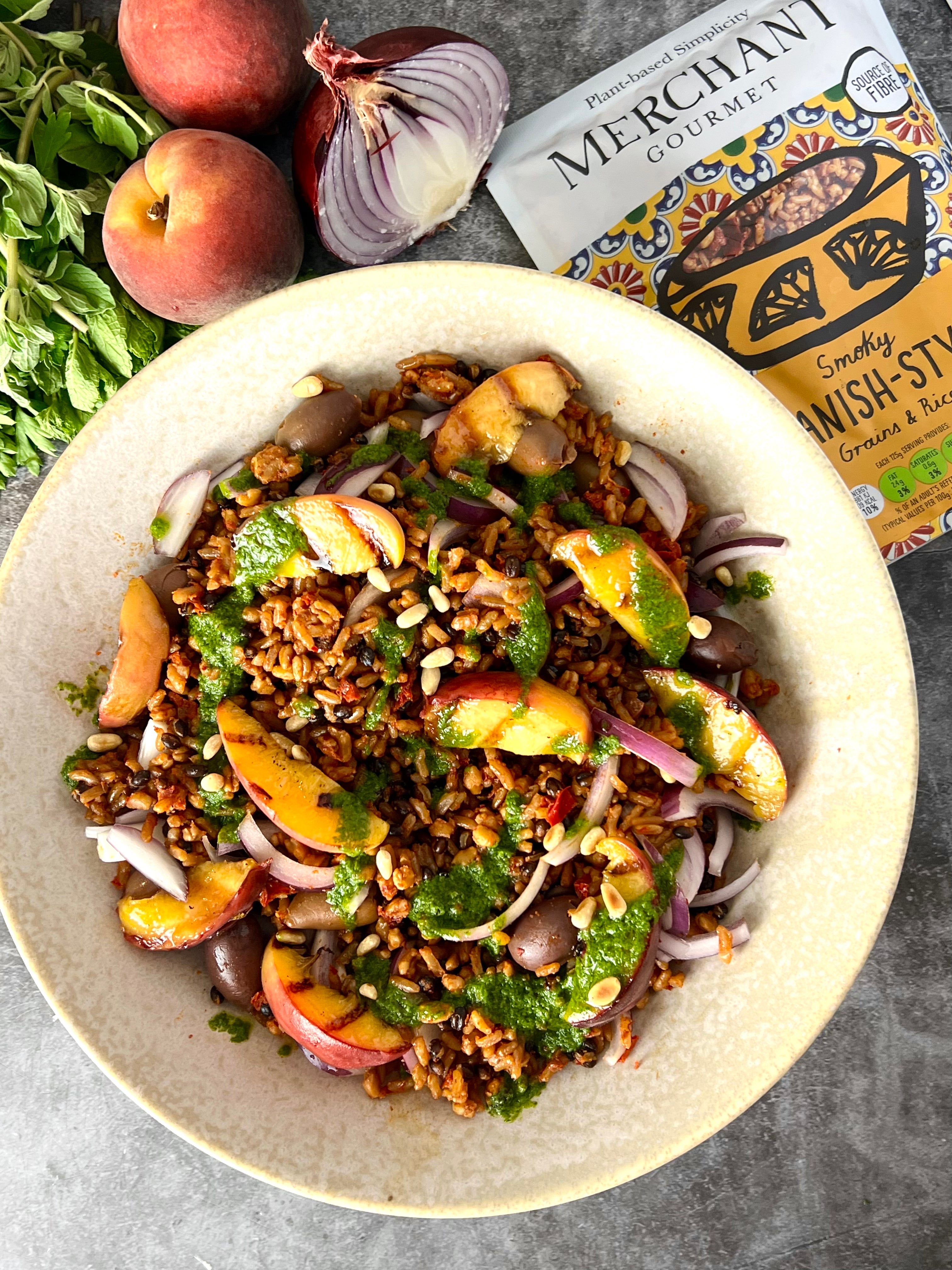 Grilled Peach Spanish-Style Salad | Merchant Gourmet