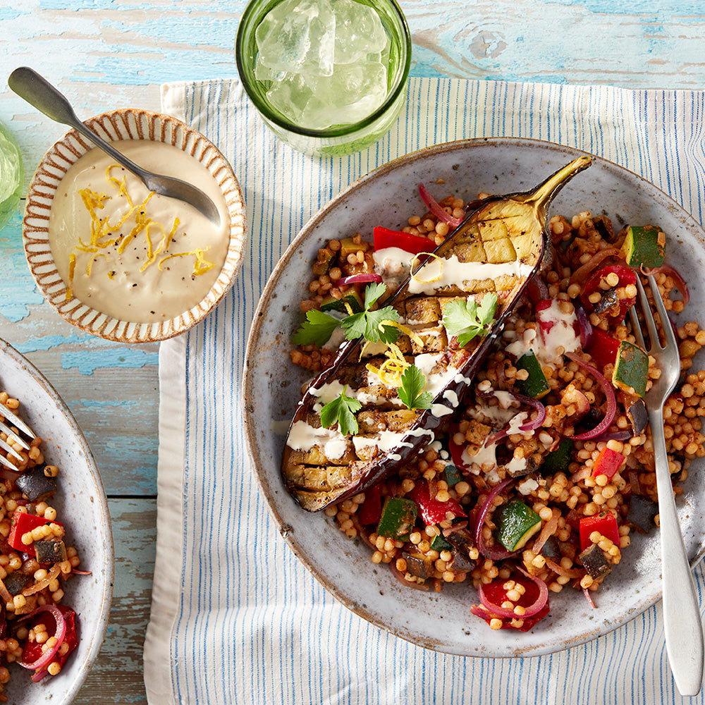 Mediterranean Grains with Aubergine & Tahini | Merchant Gourmet